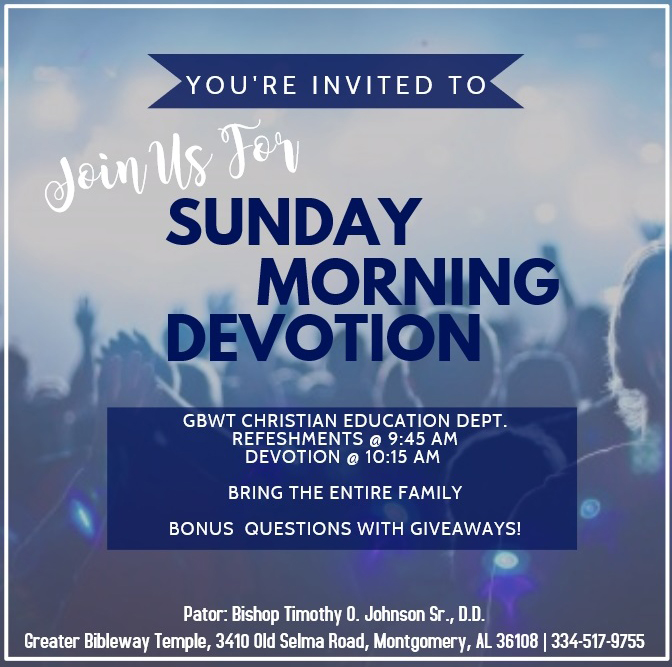 Special Events – Greater Bible Way Temple, Montgomery, Alabama